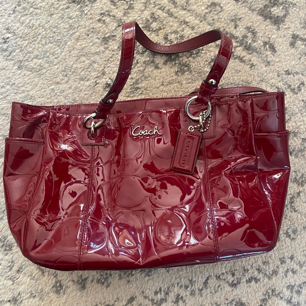 Coach Red Patent Leather Handbag - Gem